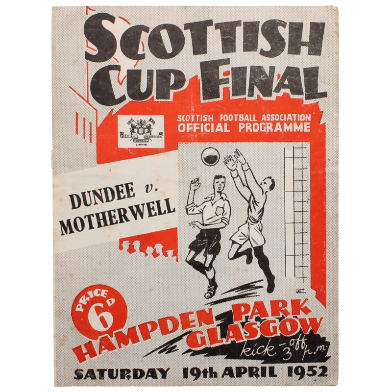 1952 Scottish Cup Final Dundee vs Motherwell programme football ...