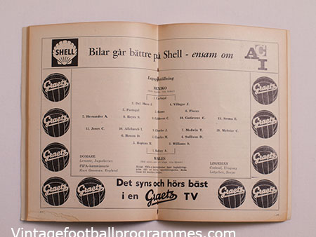 1958 World Cup Programme, Mexico Vs Wales football programme for sale